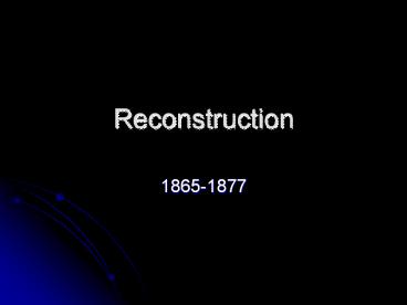 PPT – Reconstruction PowerPoint presentation | free to download - id ...