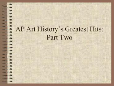 PPT – AP Art History PowerPoint presentation | free to view - id ...