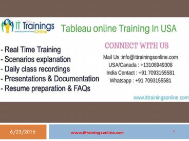 PPT – Tableau Online Training course In USA PowerPoint presentation ...