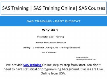PPT – SAS Training PowerPoint presentation | free to download - id ...
