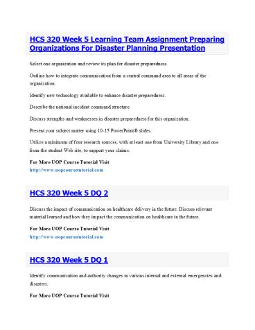 HCS 320 UOP Course Tutorial,HCS 320 UOP Tutorial,HCS 320 UOP Homework ...