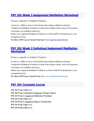 PPT – PSY 201 UOP Course Tutorial,PSY 201 UOP Tutorial,PSY 201 UOP Homework Help PowerPoint ...