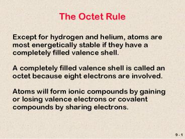 PPT – The Octet Rule PowerPoint presentation | free to view - id ...