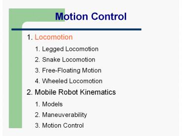 Motion Control presentation | free to download