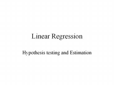 Linear Regression presentation | free to view