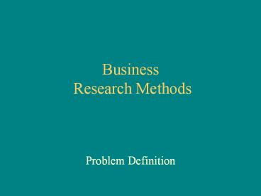 Business Research Methods presentation | free to view