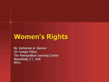 PPT – Women's Rights PowerPoint presentation | free to view - id ...