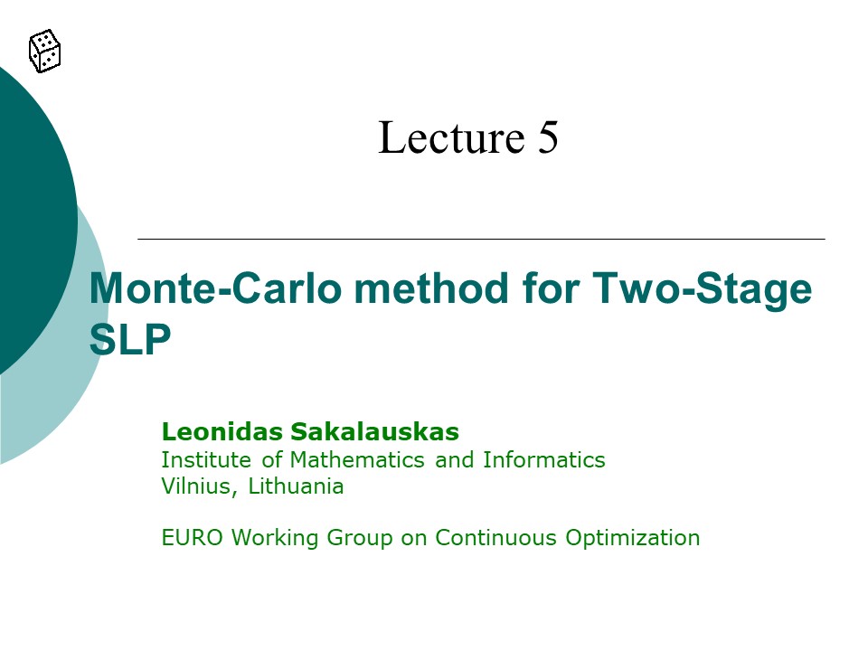 PPT – Monte-Carlo method for Two-Stage SLP PowerPoint presentation ...