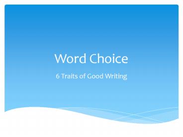 Word Choice presentation | free to download