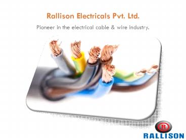 Electrical Cable & Wires presentation | free to download