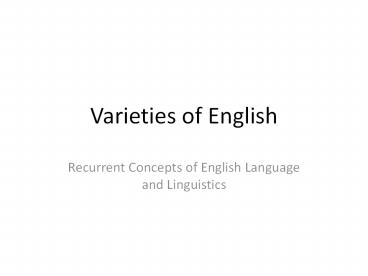 Varieties of English presentation | free to view