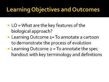 Learning Objectives and Outcomes presentation | free to download