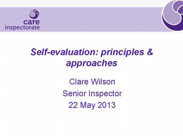 PPT – Self-evaluation: principles PowerPoint presentation | free to ...