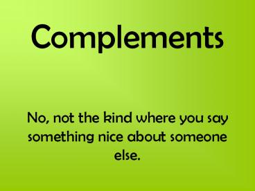 Complements presentation | free to download