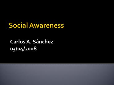 Social Awareness presentation | free to view