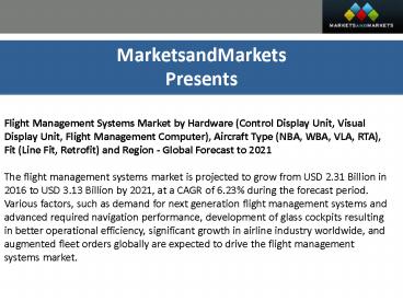 PPT – Flight management systems market and Technology PowerPoint ...
