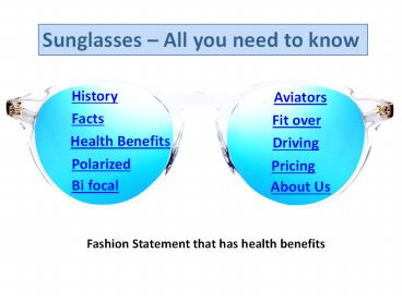 Sunglasses - All you need to know presentation | free to download