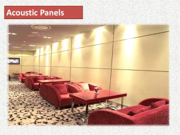 Acoustic Panels presentation | free to download