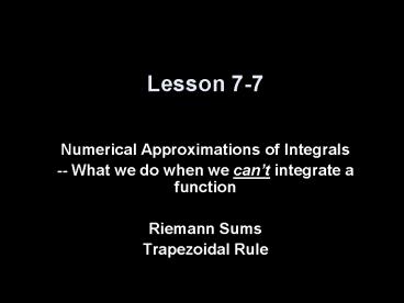 PPT – Numerical Approximations of Integrals PowerPoint presentation ...