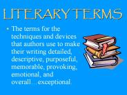 PPT – LITERARY DEVICES PowerPoint presentation | free to download - id ...