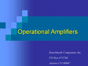 Operational Amplifiers presentation | free to view