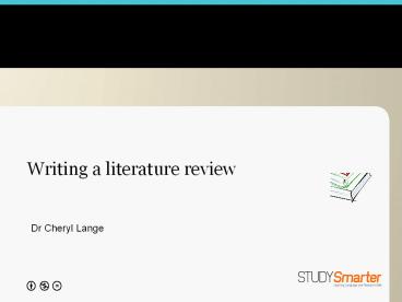 Writing a literature review presentation | free to view