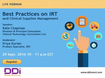 PPT – Webinar: Best practices on INTERACTIVE RESPONSE TECHNOLOGY (IRT ...