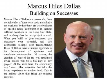 PPT – Marcus Hiles Dallas PowerPoint presentation | free to download ...