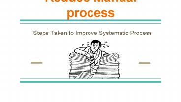 This is a right time to reduce Manual process and improving systematic ...