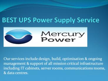 PPT – UPS Power Installation PowerPoint presentation | free to download ...