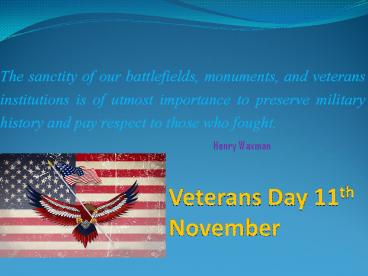 Happy Veterans day presentation | free to download