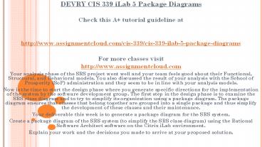 DEVRY CIS 339 iLab 5 Package Diagrams presentation | free to download