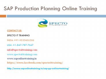PPT – sap ps online training | sap production planning PowerPoint ...