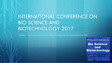 bio conferences presentation | free to download