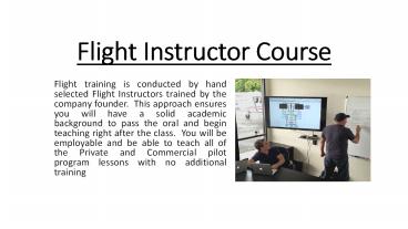 Flight Instructor Course presentation | free to download