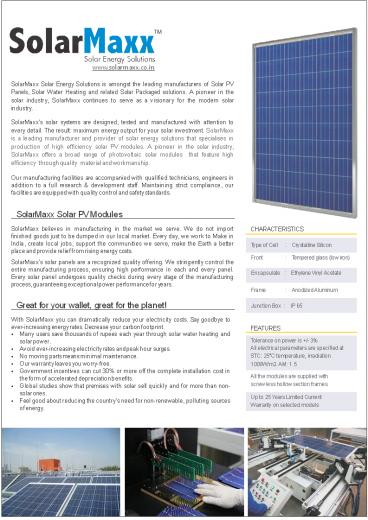 PPT – solar pv module India PowerPoint presentation | free to download ...