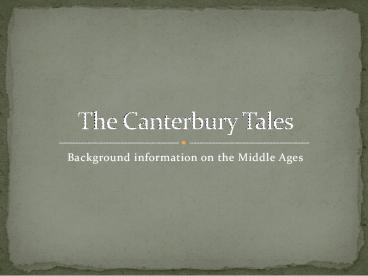 Background information on the Middle Ages presentation | free to download