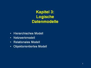 PPT – Kapitel 3: Logische Datenmodelle PowerPoint presentation | free ...