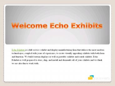 PPT – Echo Exhibits PowerPoint presentation | free to download - id ...
