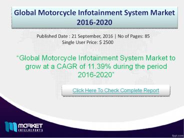 Global Motorcycle Infotainment System Market forecast & Future Trends ...