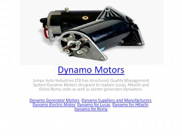 Dynamo Motors presentation | free to download