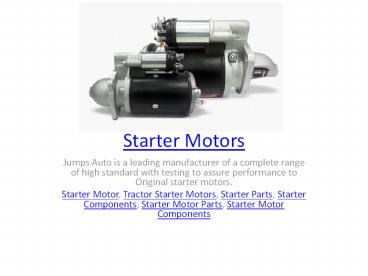 Starter Motors presentation | free to download
