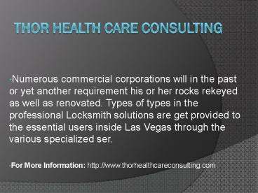 Thor Health Care Consulting presentation | free to download