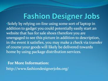 fashion designer jobs presentation | free to download