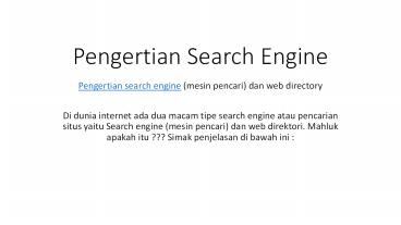 PPT – Pengertian search engine PowerPoint presentation | free to ...