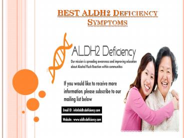 PPT – ALDH2 deficiency symptoms PowerPoint presentation | free to ...