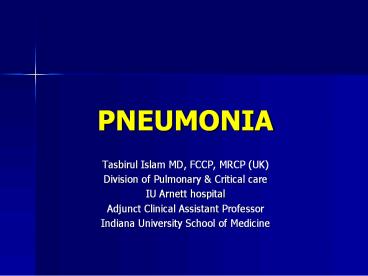 PNEUMONIA presentation | free to view
