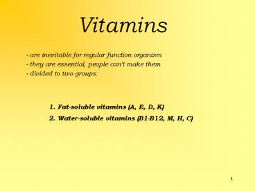 Vitamin A presentation | free to view