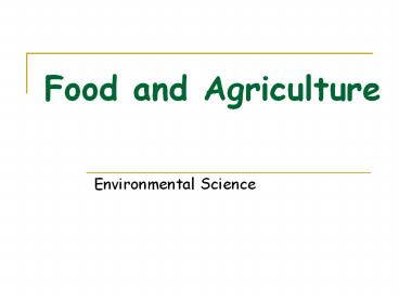Food and Agriculture presentation | free to download