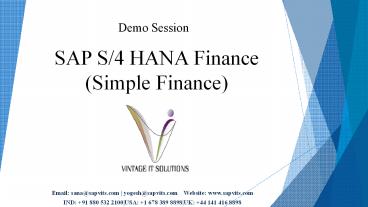 Best SAP S4 HANA Simple Finance Online Course Training presentation ...